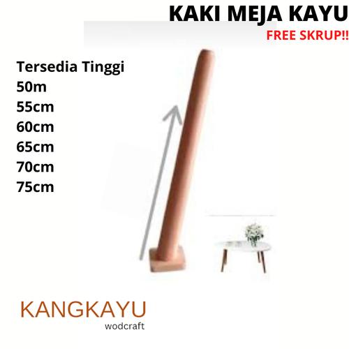 Jual Kaki Meja Kayu Bulat Miring Dm 5cm Tinggi 50 60 65 70 75cm FREE ...