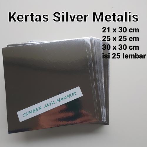 Jual Kertas Silver Metalik Utk Piring Kue/Tatakan Cake Tart DLL - 25 ...