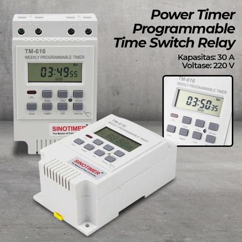 Jual Power Timer Programmable Time Switch Relay Listrik 220 V 30 A ...