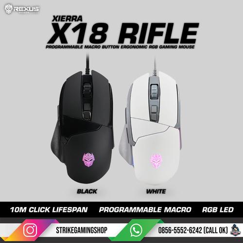Jual REXUS XIERRA X18 RIFFLE ERGONOMIC PROGRAMMABLE RGB GAMING MOUSE ...