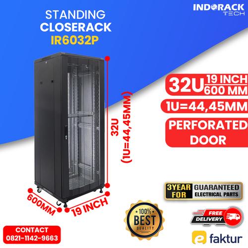 Jual INDORACK Standing Close Rack IR6032P 32U Perforated Door - Kota ...
