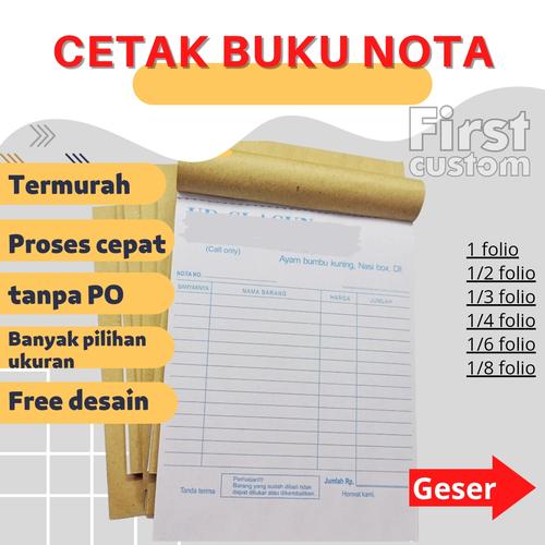 Jual Buku nota/Bon/Kwitansi/Nota kontan 2play /Nota custom/ nota satuan ...