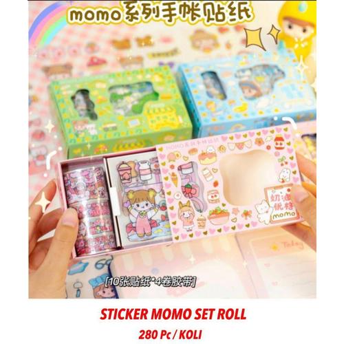 Promo STICKER MOMO PVC MOTIF PETAK DAN GULUNG STICKER KOREA WATERPROOF ...