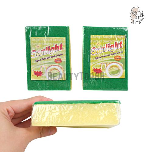 Jual Spons Cuci Piring Sanlight / Sponge Kuning Hijau 2 Sisi [PER PCS ...