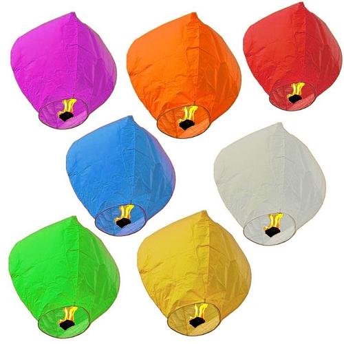 Jual lampion terbang/flying sky lantern/lentera langit warna warni ...
