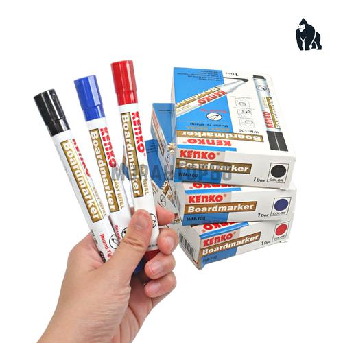 Jual Kenko Whiteboard Marker Hitam Biru Merah / Spidol Papan Tulis WM ...