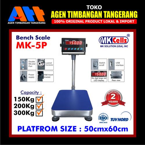 Jual Bench Scale MK-5P 150kg 200kg 300kg Platform 50cm x 60cm merk MK-Cells - Kap. 300kg - Kab ...