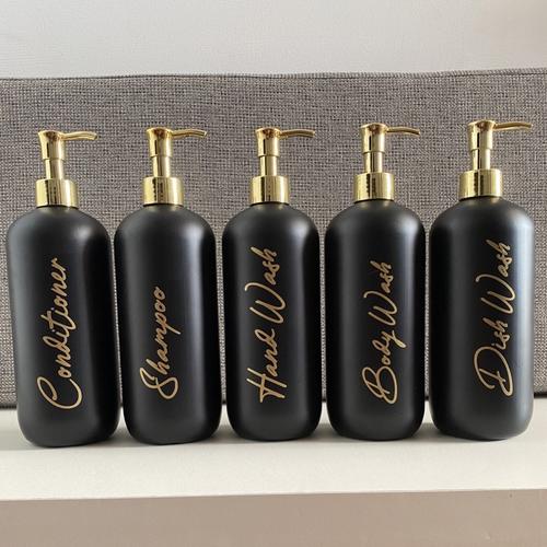 Jual BOTOL SABUN CAIR PUMP 500ml HITAM DOFF TEMPAT SABUN Aesthetic Gold ...