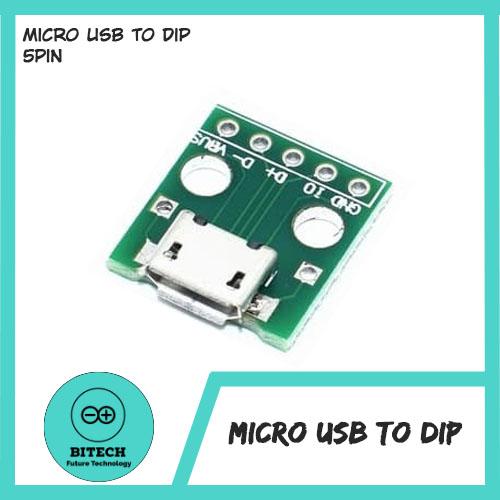 Jual Micro USB To DIP 2.54mm 5Pin Female Adapter Connector PCB ...