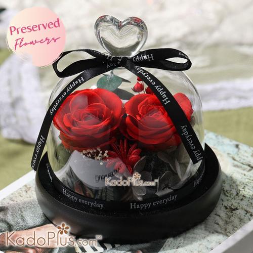 Jual Bunga Valentine Preserved Rose Dome Bunga Graduation - Blue ...