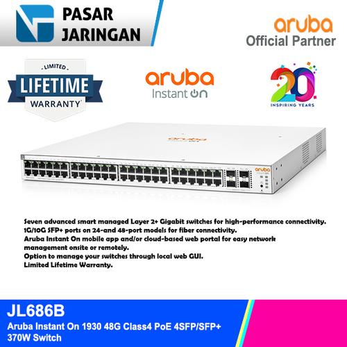 Jual HPE Aruba JL686B Instant On 1930 48G Class4 PoE 4SFP/SFP+ 370W ...