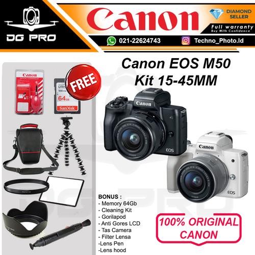 Jual Canon EOS M50 Mirrorless Digital Camera with Lens 15-45mm - BLACK ...