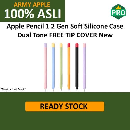 Jual Apple Pencil 1 2 Gen Soft Silicone Case Dual Tone FREE TIP COVER ...