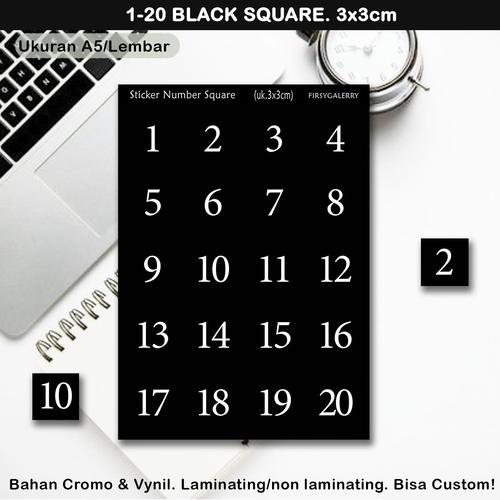 Jual Sticker Nomor Label Angka 3CM, Sticker Kotak, Custom Sticker Nomor ...