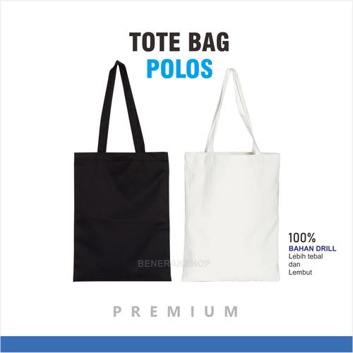 Jual TOTEBAG POLOS BAHAN DRILL - Tote bag Goodie bag Hitam Putih BW - Hitam - Kota Tangerang ...