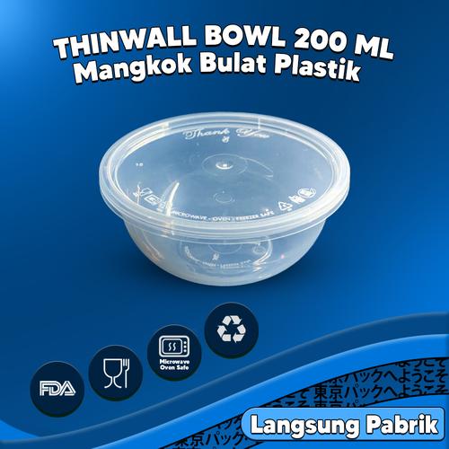 Jual Thinwall Mangkok Bulat 200 ml ANTI PECAH Kotak makan isi 25set PREMIUM - 200ml, PER 25 PCS ...