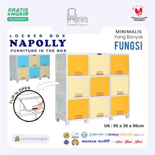 Jual Lemari Plastik Napolly Locker Box Susun 3 Triple Flip Meja TV ...
