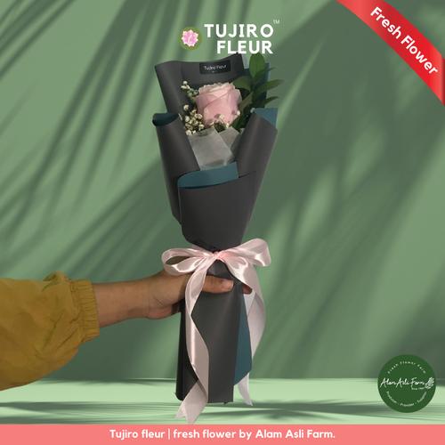 Jual Buket Mawar Pink Segar Single 1 Tangkai, Rose Fresh Flower Bouquet ...