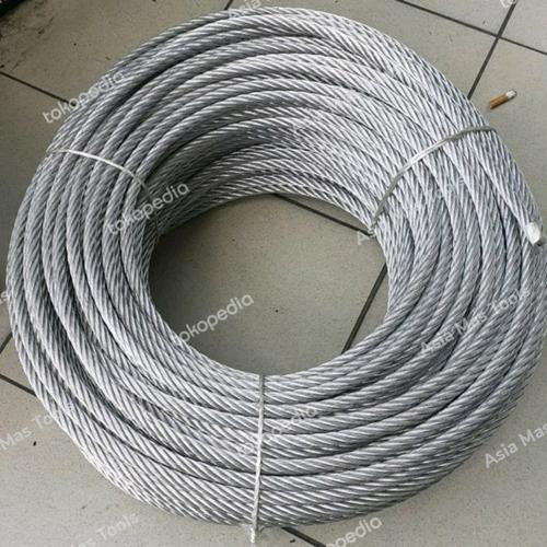 Jual Tali Kawat seling baja 3 -8 mm wire rope winch hoist 6×19 IWRC 1 meter - 3 mm - Jakarta ...