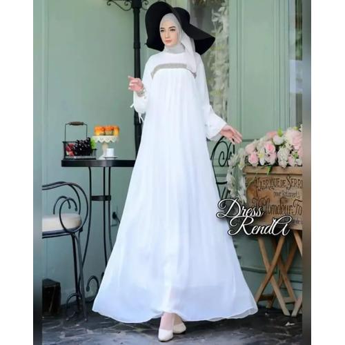 Jual Audrey Dress Gamis Putih Polos Model Terbaru Gamis Muslim Syari ...