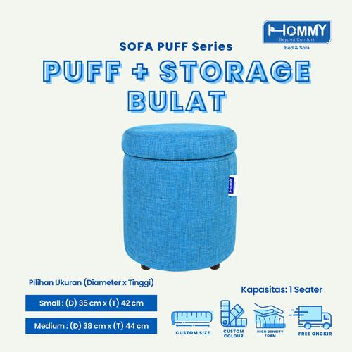 Promo Sofa Puff Storage / Stool Storage Minimalis / Puff Storage Bulat ...