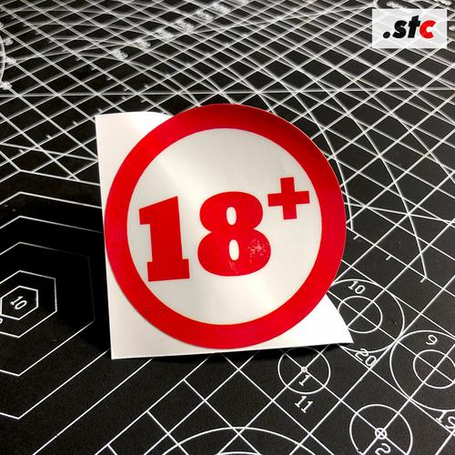 Jual (isi 05) Sticker 18+ Cutting sticker Logo 18 Sticker Motor ...