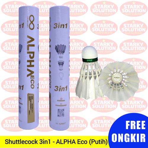 Jual Shuttlecock 3 in 1 ALPHA ECO PUTIH Kok Bulutangkis Badminton WHITE ...