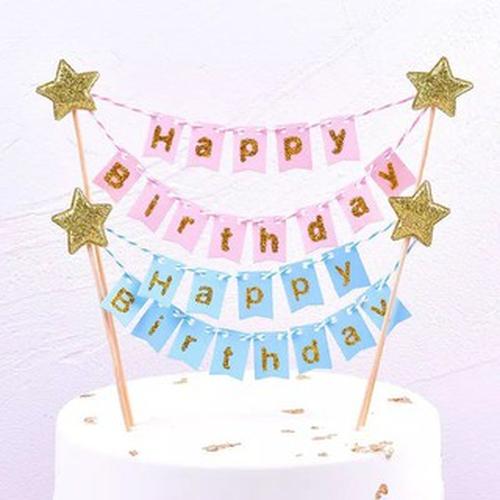 Jual Cake Topper Happy Birthday Banner - Biru - Kota Bandung - Party ...