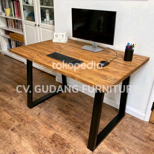 Jual Meja kerja minimalis kantor kayu asli mahoni 120x60x75x3cm - Kota ...