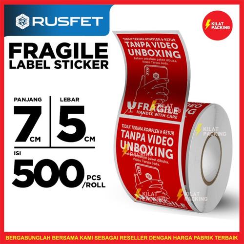 Jual Label Sticker Fragile Unboxing Stiker Unboxing Fragile 500pcs Per ...