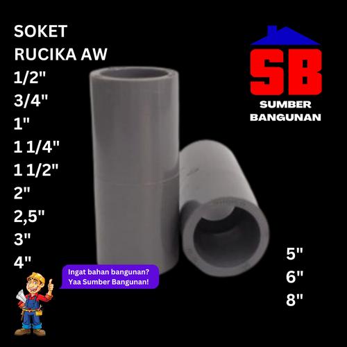 Jual SOKET PVC AW RUCIKA 2" 2 INCH SOCK SOCKET SHOCK LURUS PIPA - Kab ...
