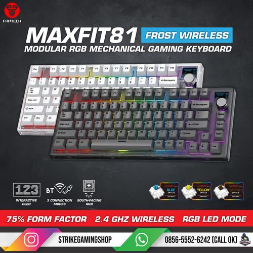 Jual FANTECH MAXFIT81 WIRELESS 75% PBT OLED RGB MECHANICAL GAMING ...