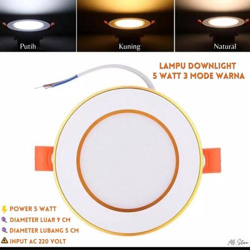 Jual LAMPU LED DOWNLIGHT MINIMALIS 3 WARNA/LAMPU DOWNLIGHT/LED PLAFON ...