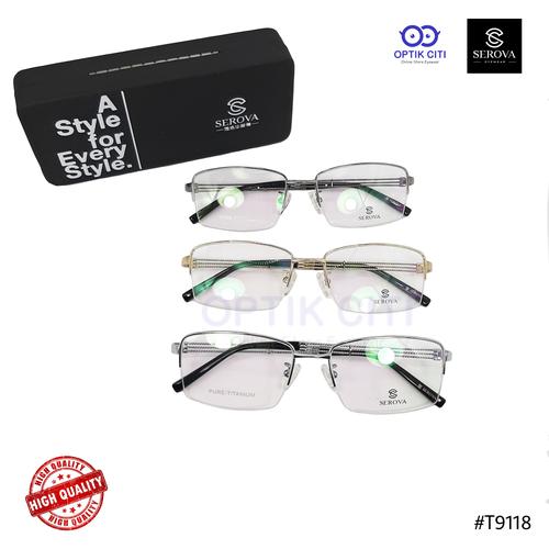 Jual Frame Kacamata Pria Kotak Pure Titanium Original Serova Japan 9118 ...