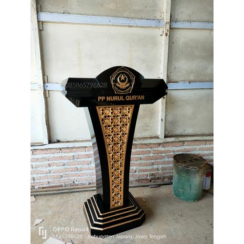 Jual mimbar podium GRATIS REQUEST LOGO DAN NAMA mimbar pidato jati ...