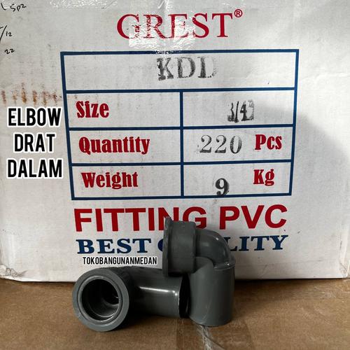 Jual GREST ELBOW DRAT DALAM PVC 3/4 INCH / ELBO KNEE - Kota Medan ...