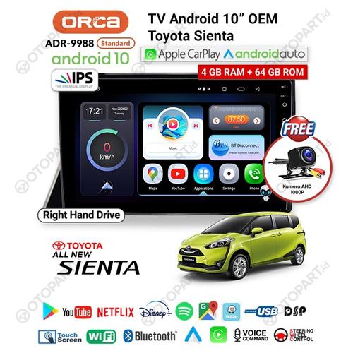 Promo Head Unit ORCA Toyota Sienta Android Auto Carplay Layar 10" Inch ...