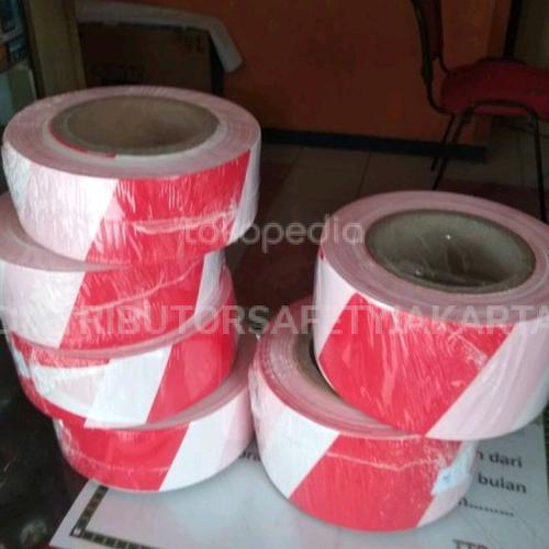 Jual POLICE LINE 2 " X 500 METER MERAH PUTIH / GARIS POLISI SAFETY LINE ...