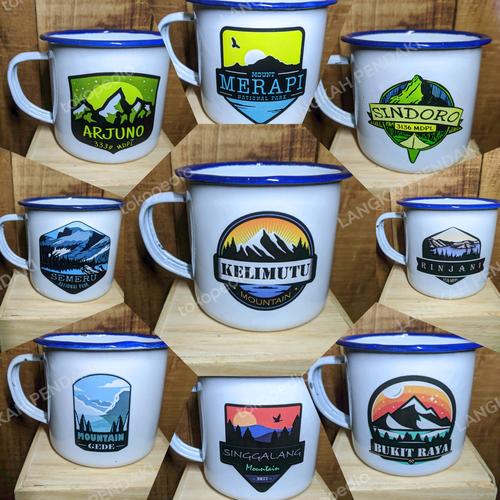 Jual Mug Enamel Cangkir Jadul Decal Gunung Merapi Rinjani Sindoro ...