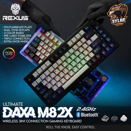 Jual Rexus Daxa M82x / M82 x Wireless 3in1 Connection Gaming Keyboard ...