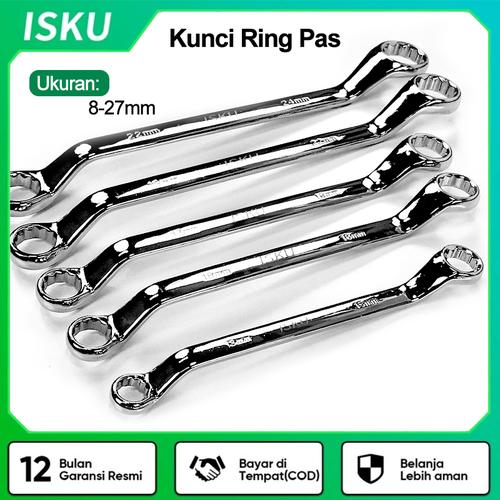 Jual Kunci Ring Pas ISKU Ukuran 8-27mm Ring Pas/Ring Spanner Set/ - 12 ...
