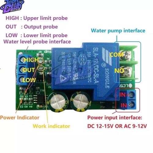 Jual Sensor Switch Solenoid Valve Water Level Otomatis Relay Pompa Air ...