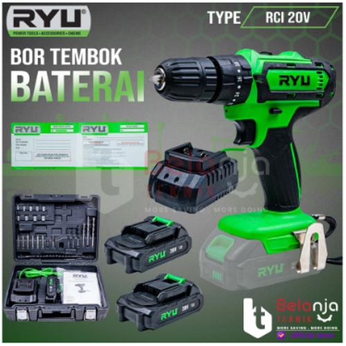 Jual Ryu Bor Tembok Baterai Cordless RCI 20V Impact Drill Set 20 V ...