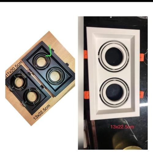 Jual kap downlight inbow mr16 housing mr 16 isi 2 double housing spotlight spot plafon tusuk ...