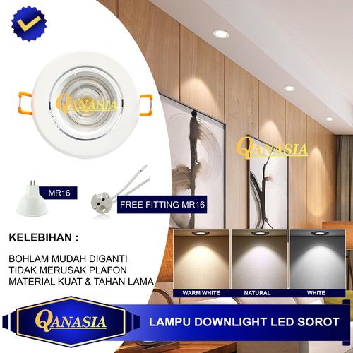 Jual Lampu Downlight LED Sorot 3 Watt 7 Watt Lampu Plafon MR16 Spotlight - Body hitam, 3W Putih ...