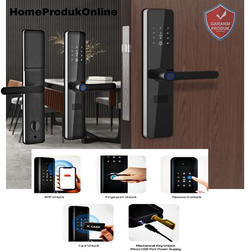 Promo Smart Door Lock Bluetooth Card Lock Gagang Pintu Alarm Modern ...