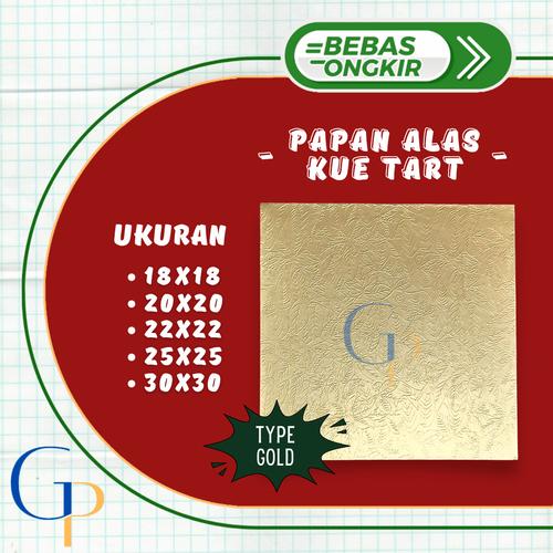 Jual Cake Board Square/Tatakan Kue Kotak/Alas Kue Warna Gold Dan ...