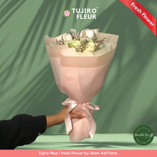 Jual Buket Bunga Mawar Putih Asli 20 Tangkai, Fresh White Rose Bouquet ...