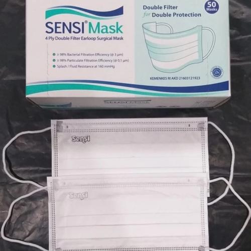 Jual Sensi Masker 4 ply Medis earloop double filter - Putih - Kota ...