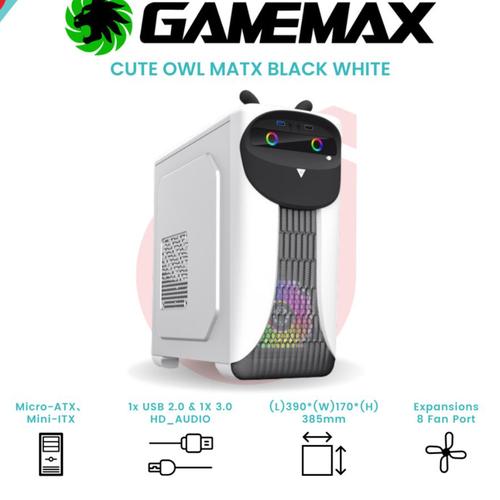 Jual Gamemax Casing Komputer PC Case CUTE OWL MATX - Black white - Kab ...